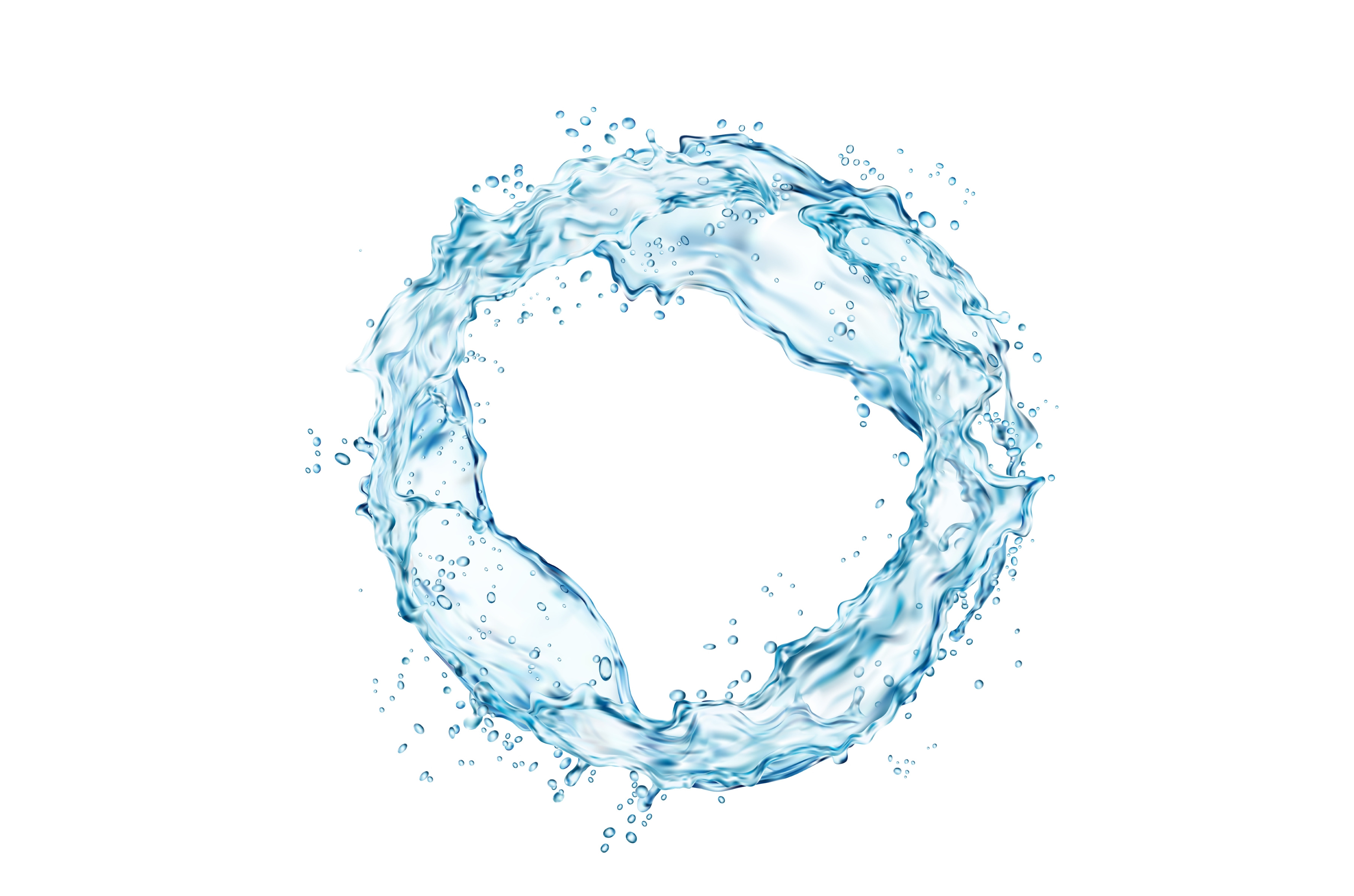 Round water splash, swirl with drops | Illustrations ~ Creative Market