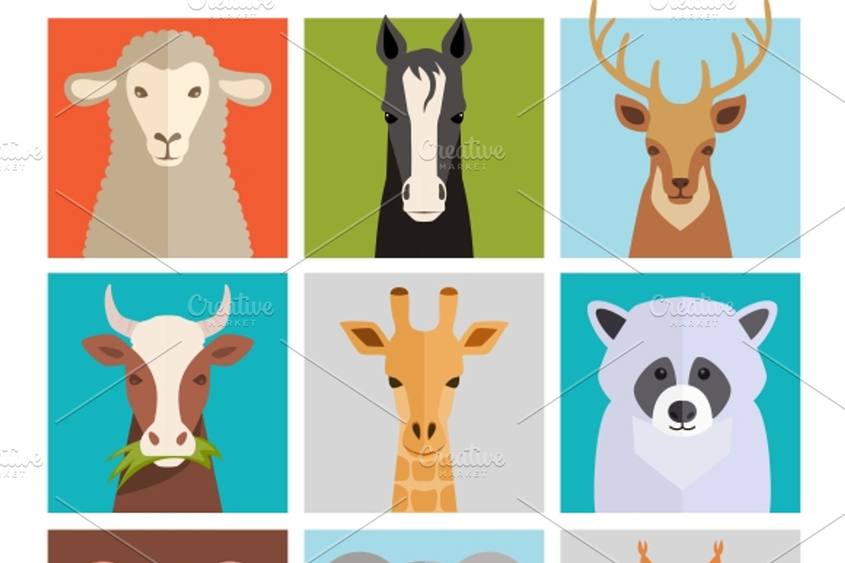 Animals avatars, an Icon by Microvector