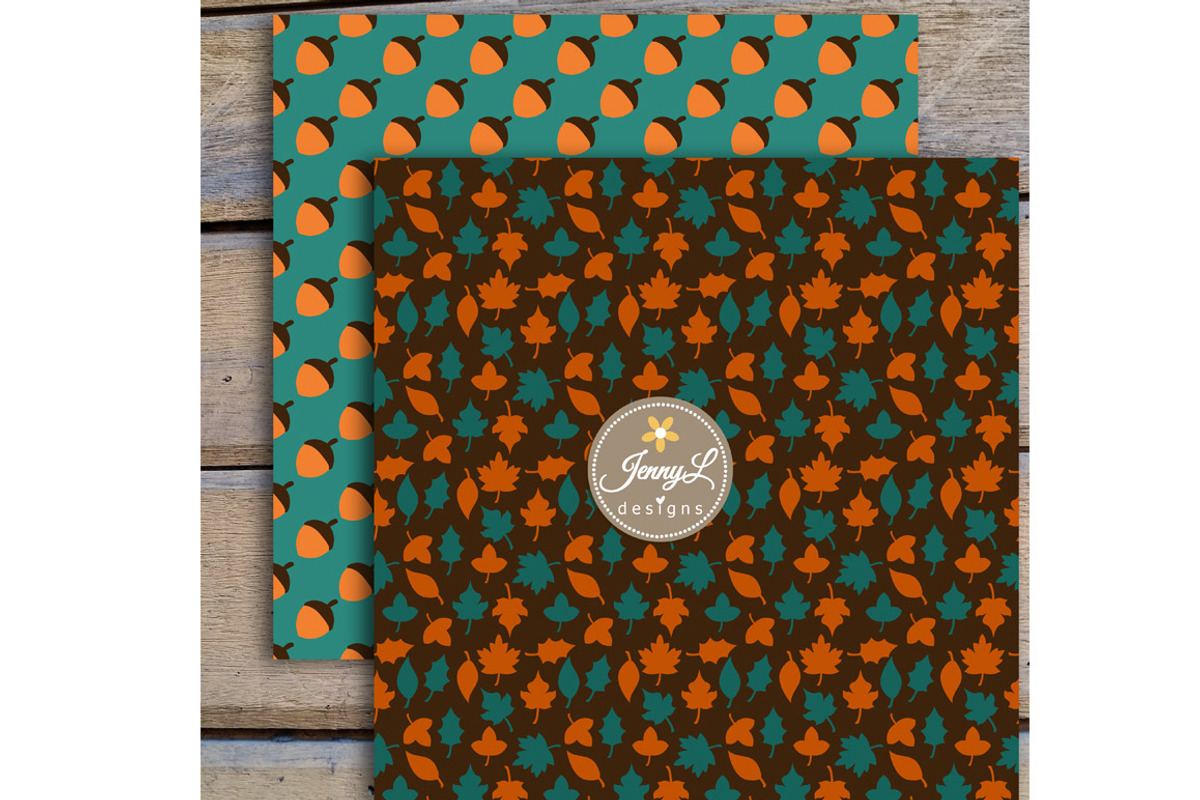 Fall Autumn Digital Papers, a Pattern Graphic by JennyL Designs