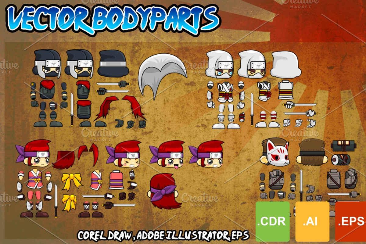 The Ninja - Game Sprites, an Illustration by pzUH