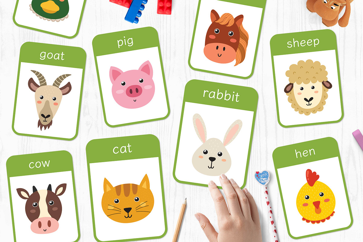 Farm Animals Flashcards for Kids