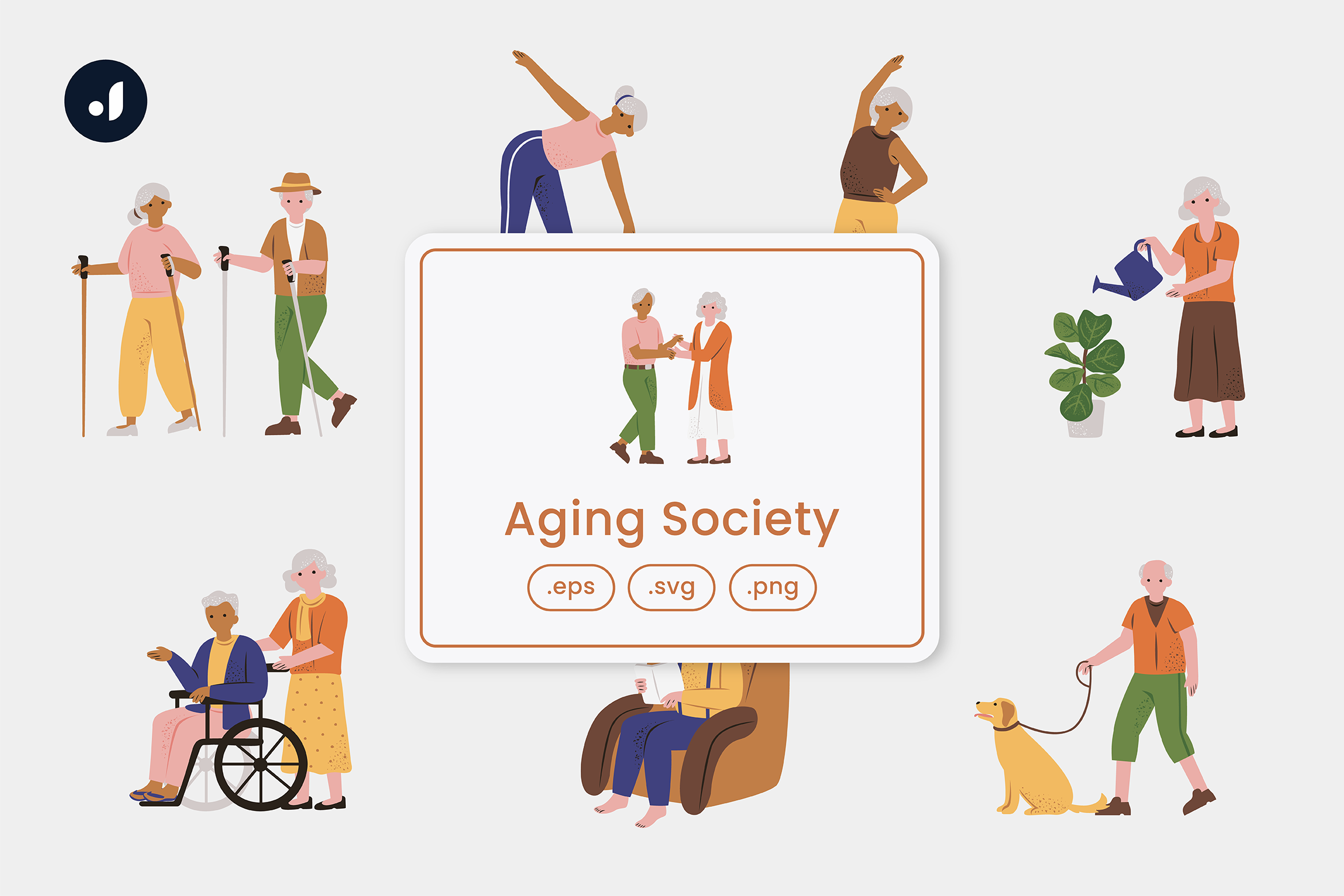 Aging Society Illustration