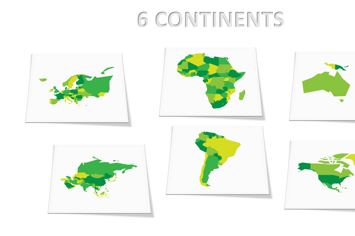 Map of six continents, an Education Illustration by pytyczech ...