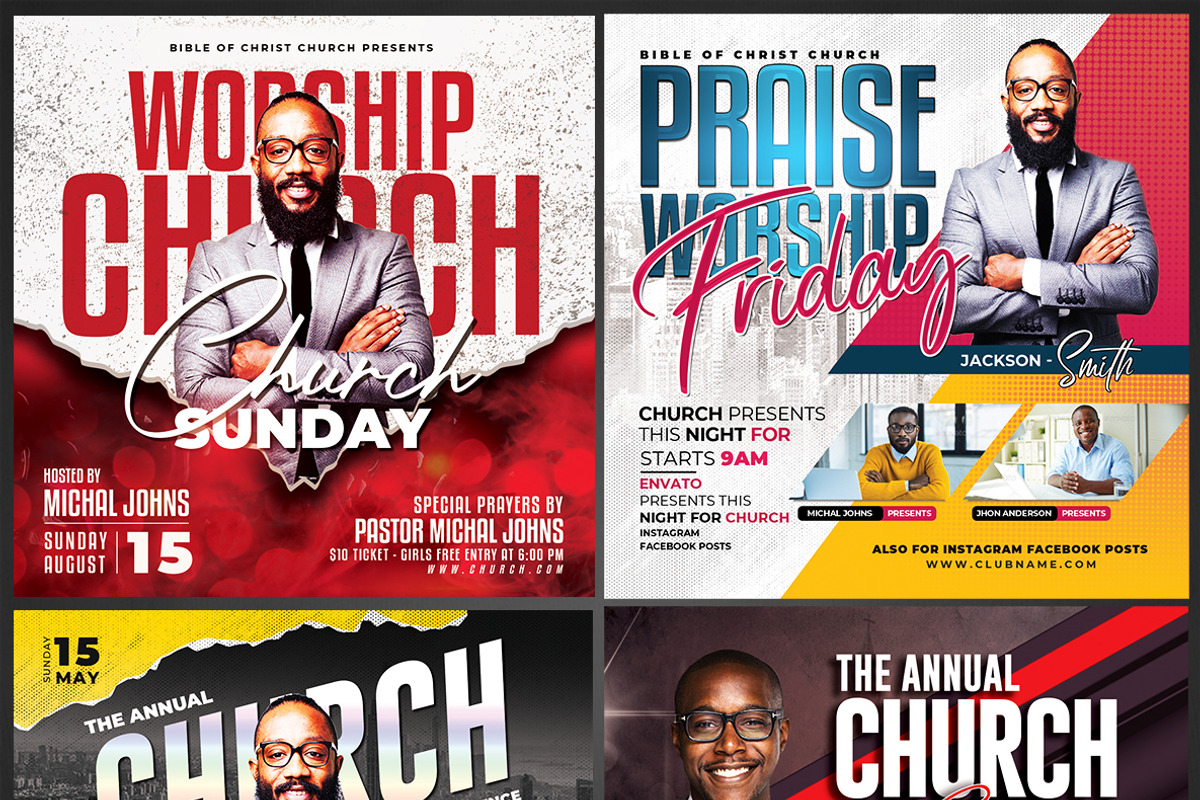 Church Flyers Bundle, a Flyer Template by AfzaalGraphics