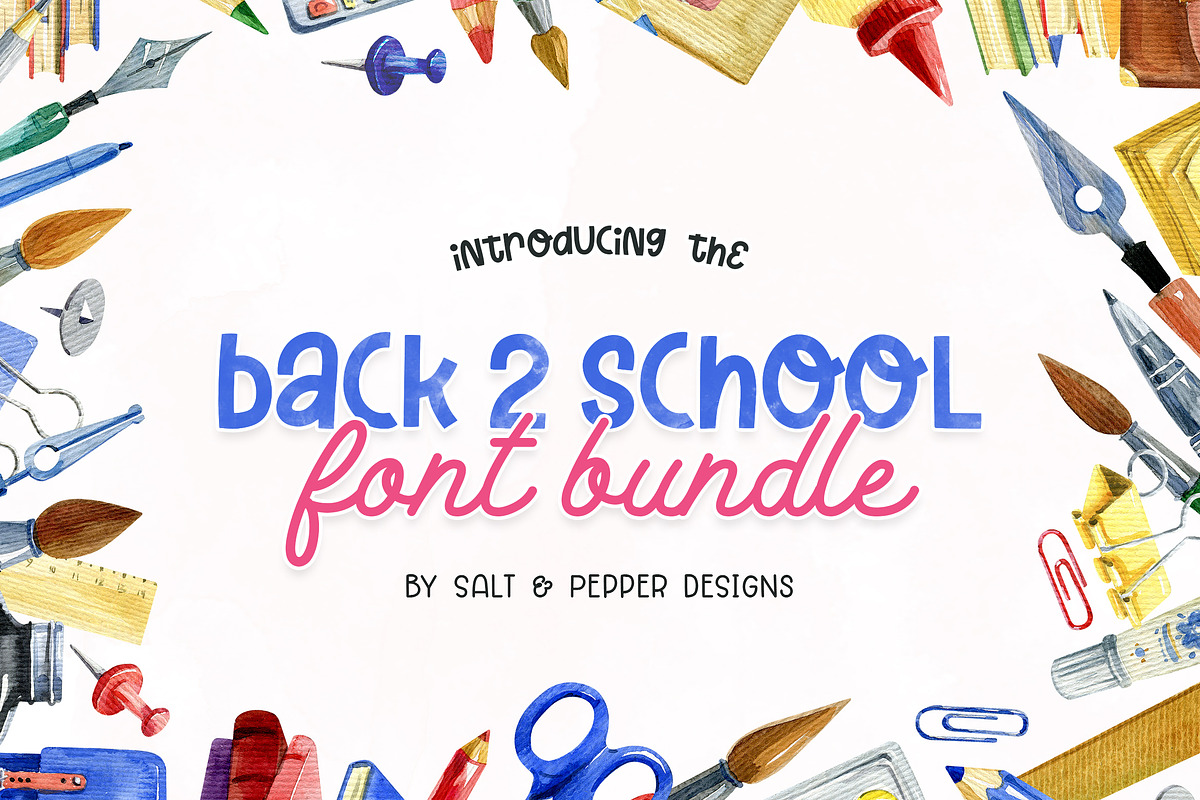 Back to School Font Bundle, a Font by Salt & Pepper Designs