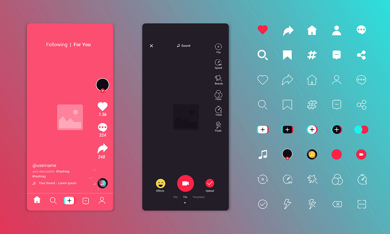 App Screen interface and icons, a Templates & Theme by Creative Graphics