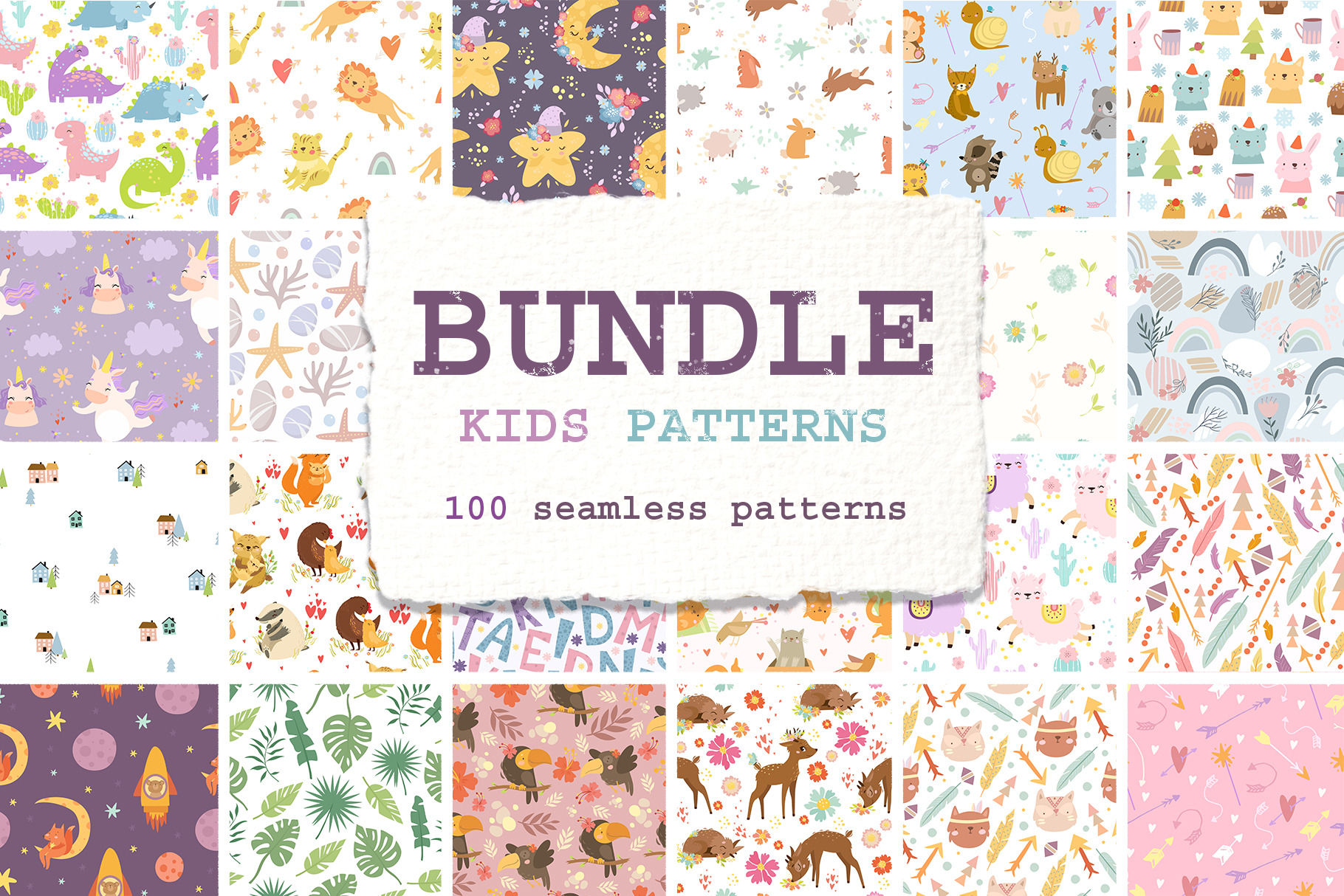 Kids patterns. Bundle patterns., a Pattern Graphic by Lesya Skripak