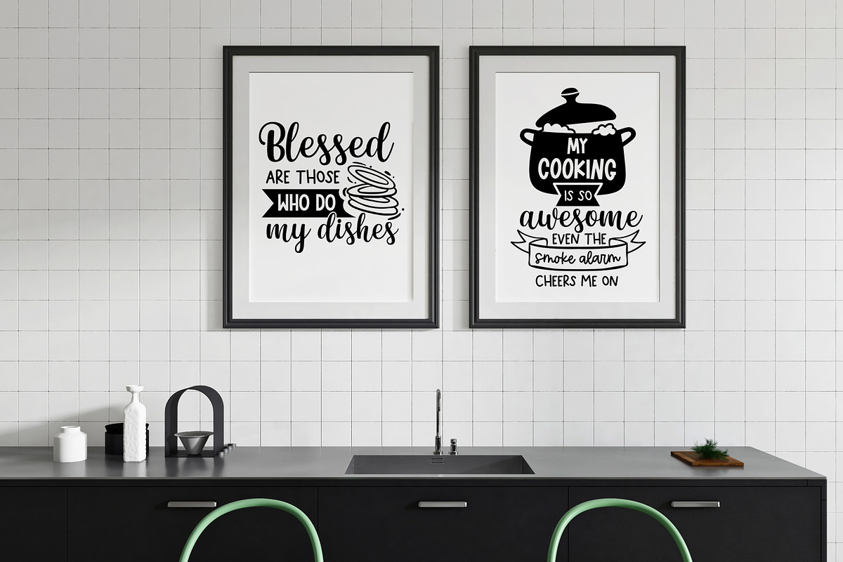 82 Kitchen Quotes and Labels, an Object Graphic by Peachycottoncandy