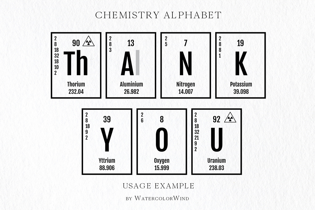 Science Chemical Alphabet Clipart, an Object Graphic by WatercolorWind