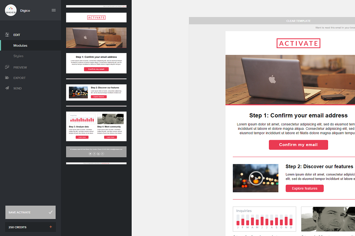 Activate Email Template + Builder, an Email Template by Digico
