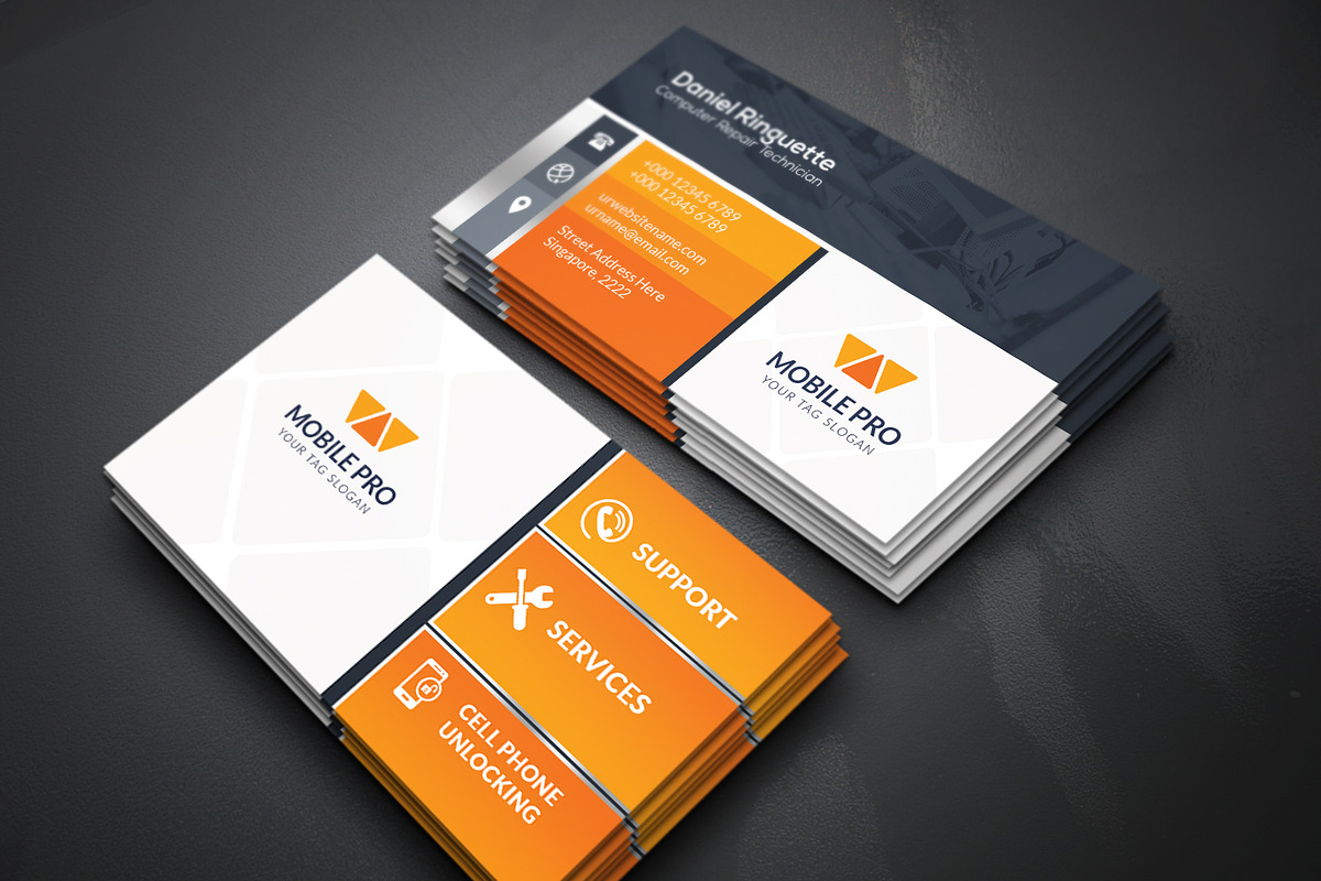 Mobile Repair Business Card, a Business Card Template by Genereux Art