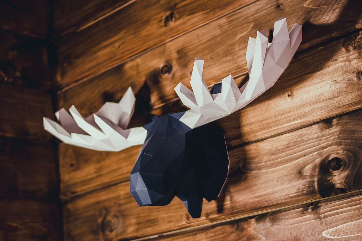 DIY Moose Head 3D model template, a Graphic by PolyFish