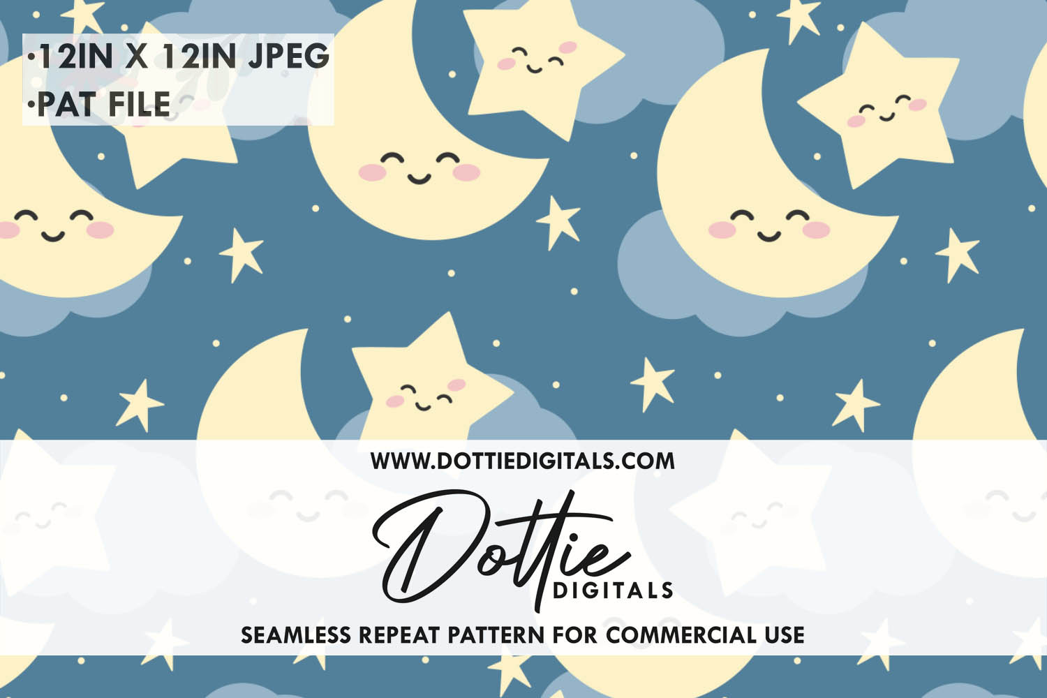 Cute Night Sky Repeat Pattern | Graphic Patterns ~ Creative Market