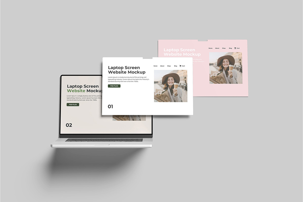 Laptop Screen Website Mockup, a Mac Mockup by Graphiculon