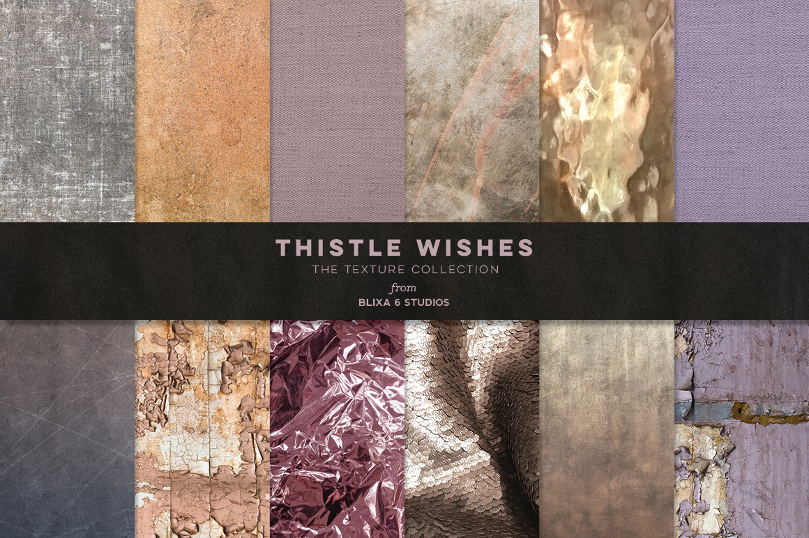Thistle Wishes Digital Texture Set, a Texture Graphic by Blixa 6 Studios