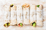 Tortilla wraps with various fillings featuring wrap, tortilla, and ...