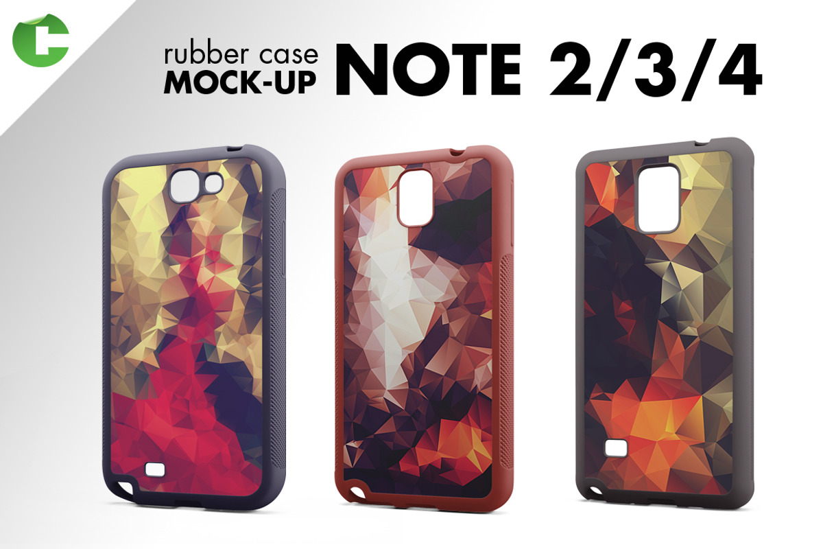 Note 2/3/4 rubber case mock-up, a Product Mockup by Colatudo Store