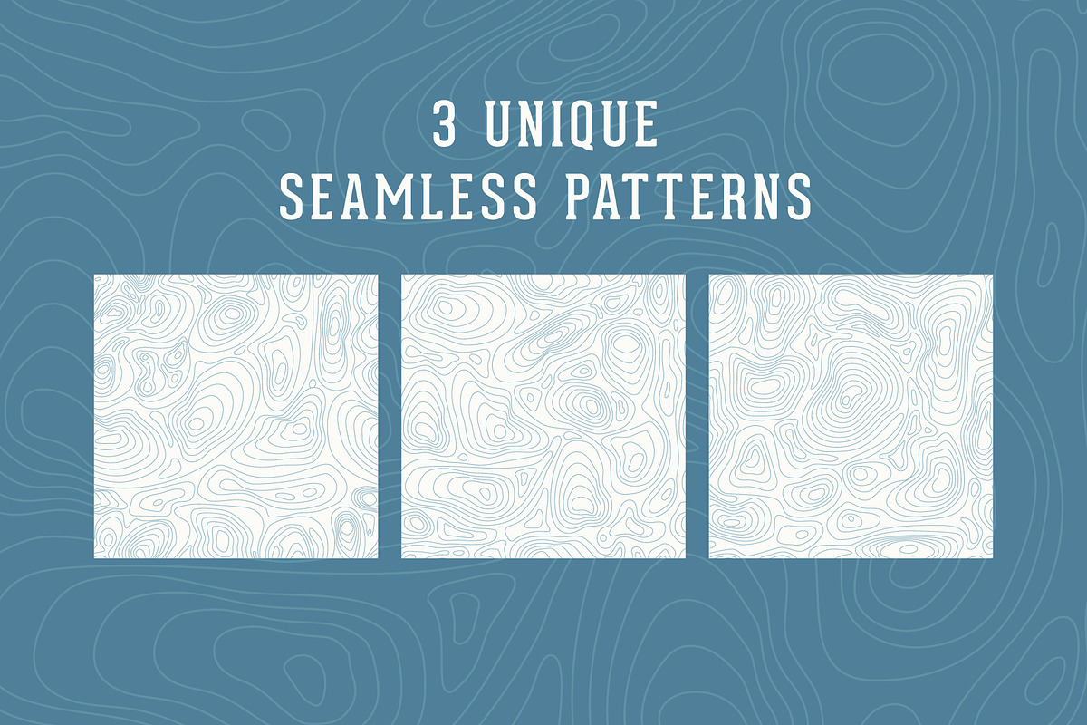 Ocean Contour Vector Patterns | Creative Market