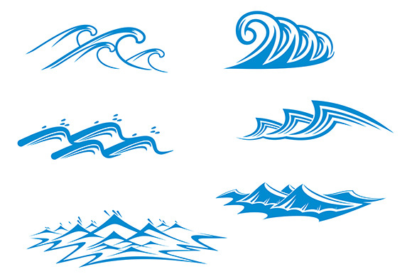 Set of wave symbols, a Graphic by Vector Tradition