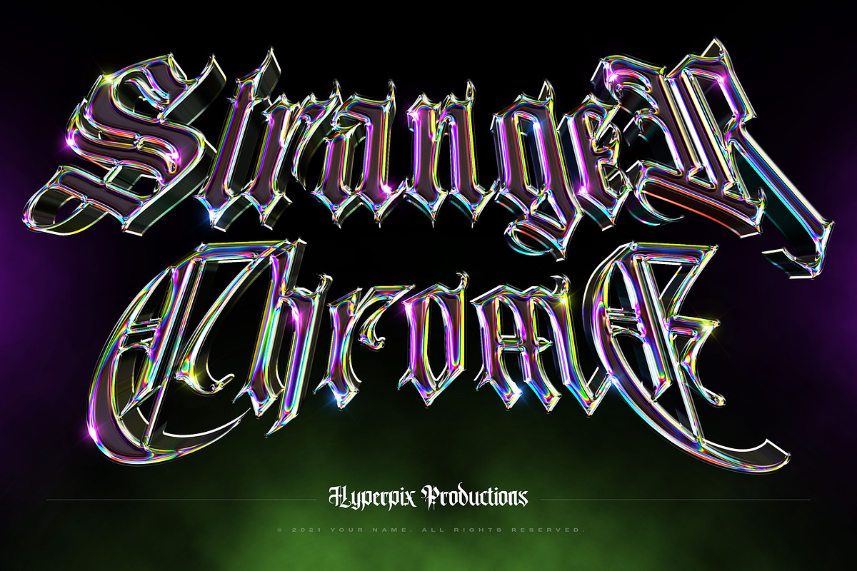 Chrome Text Effects Bundle 02, a Layer Style Add-On by Hyperpix Productions