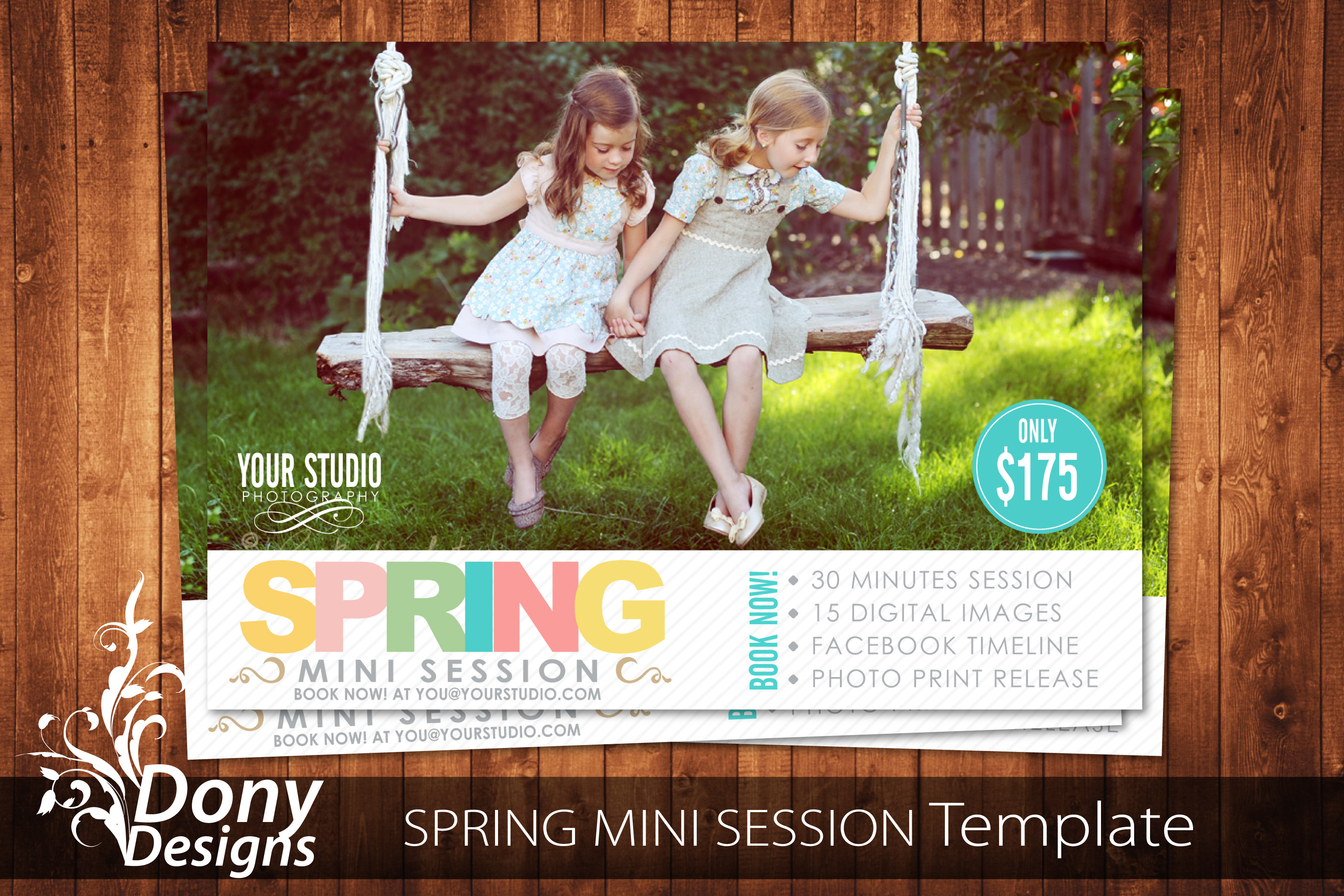 Spring Mini Sessions PSD Template, a Flyer Template by DonyDesigns