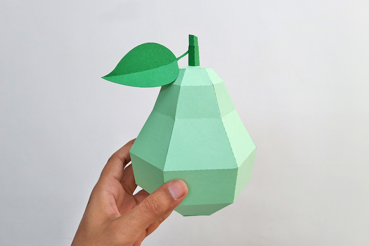 DIY Pear - 3d papercraft, a Templates & Theme by PAPER amaze
