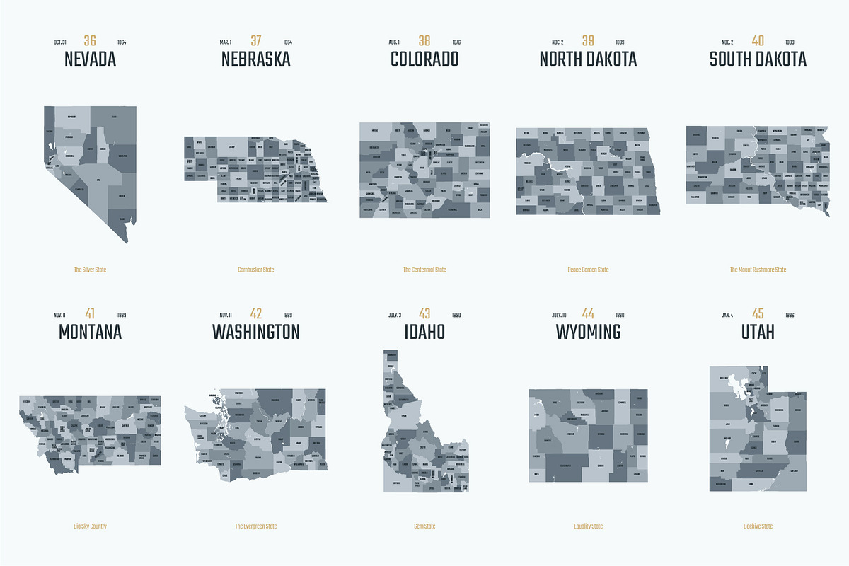 25 US County Maps set2