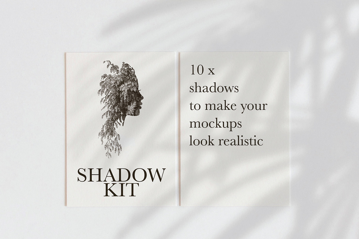 NATURAL LIGHTING SHADOW MOCKUP KIT, a Print Template by Tropical Type