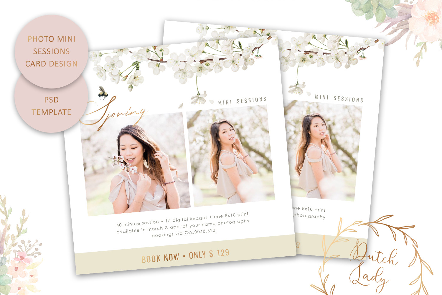 PSD Photo Session Card Template #60, a Card Template by The Dutch Lady ...