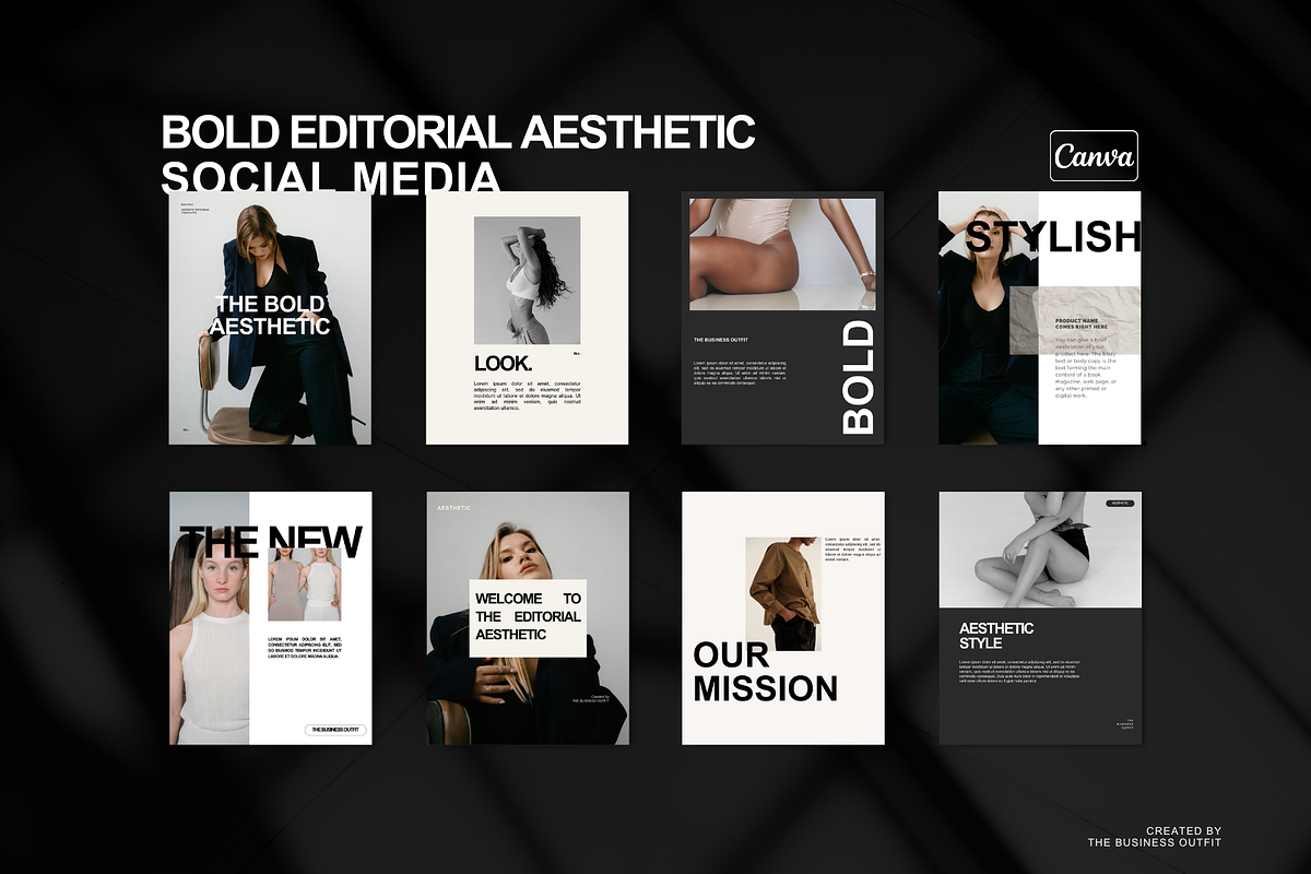 Bold Editorial Social Media Posts