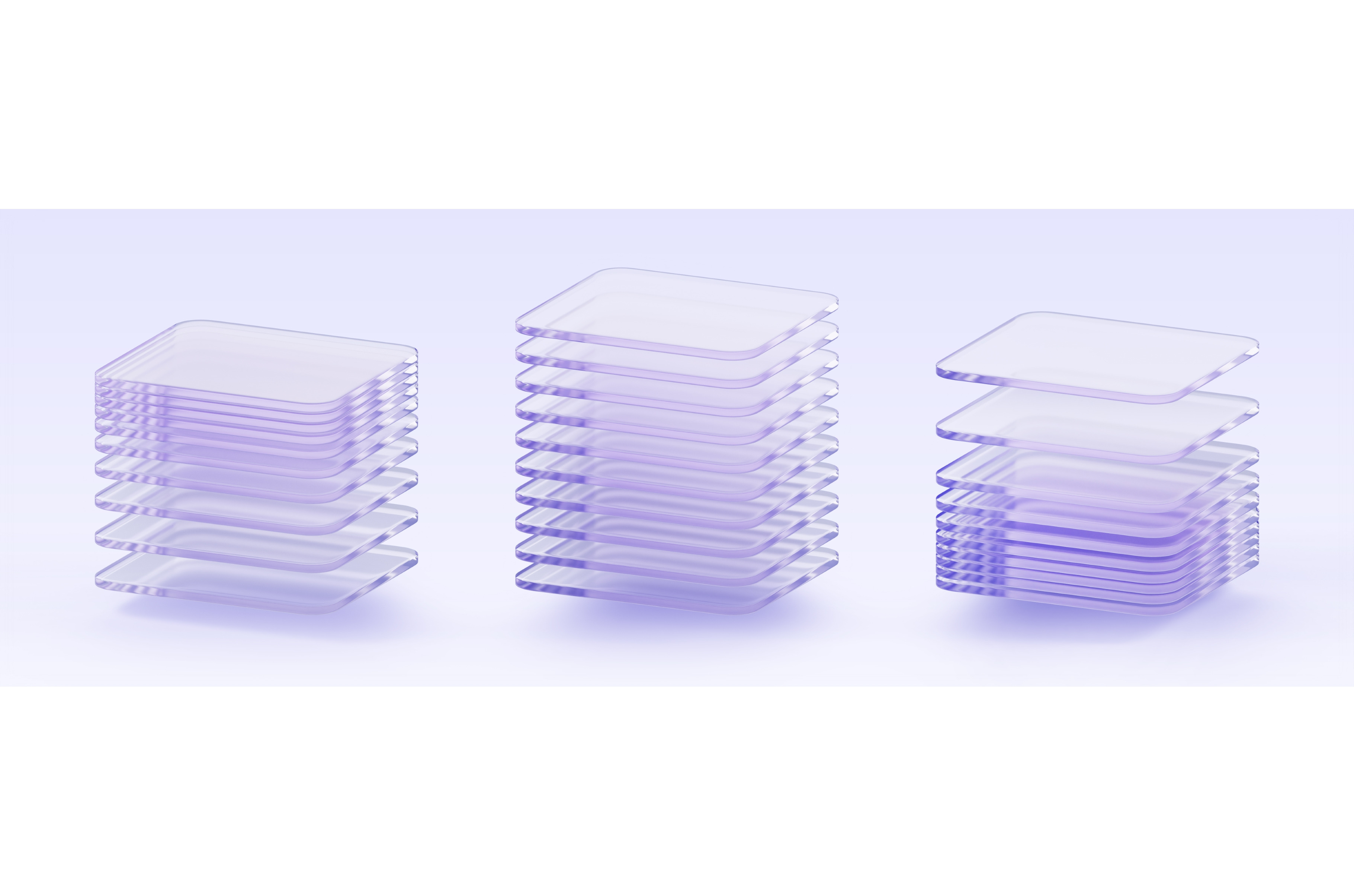 3D stacks of glass square sheets, an Object 3D Model by Marozhkastudio