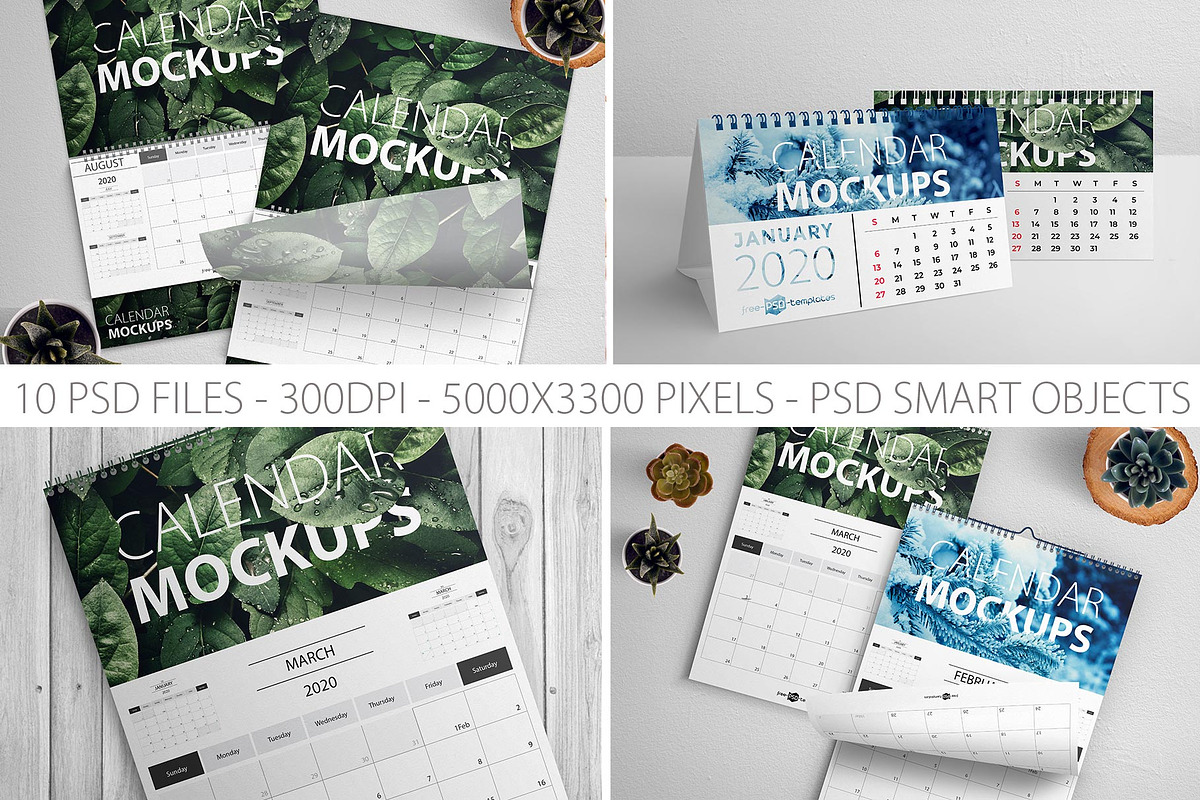 Calendar Mockup Set, a Mockup by Free-PSD-Templates