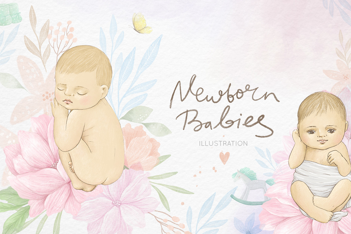 Newborn Baby illustration, an Illustration by Magic & Dreams