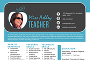Modern teacher resume for MS Word, a Resume Template by Inkpower