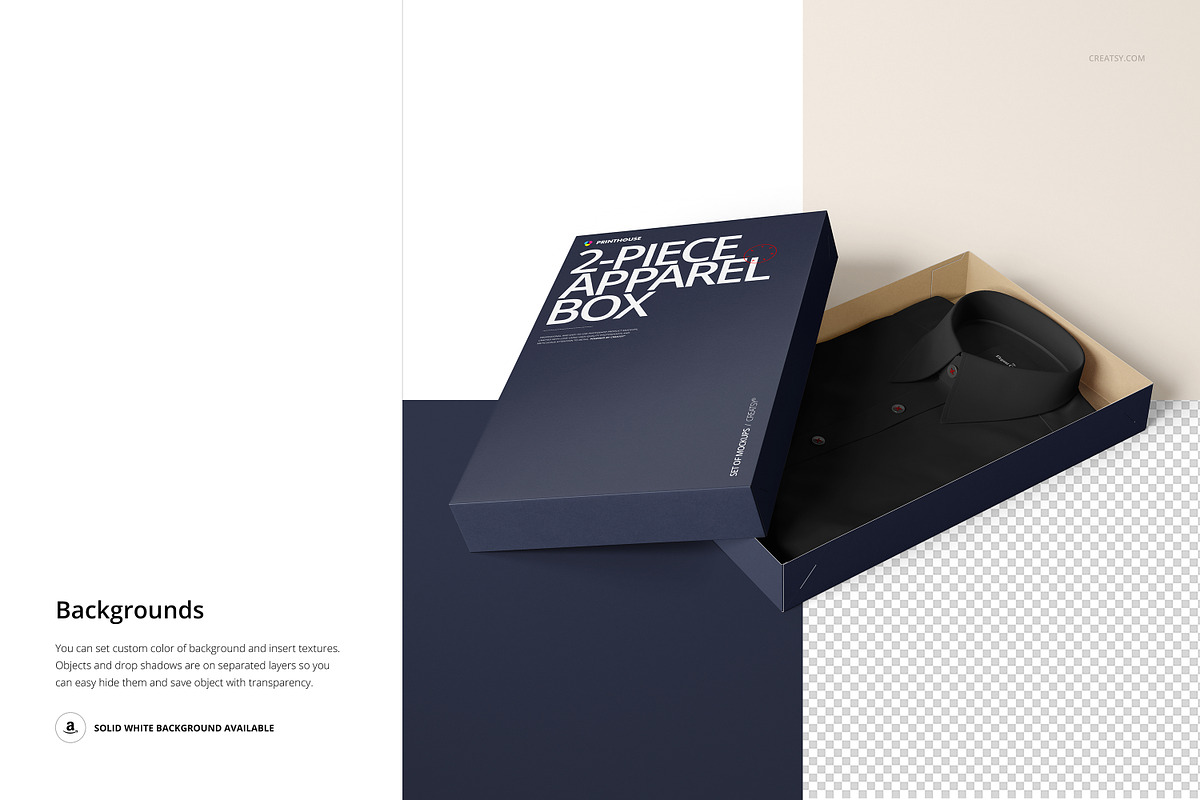 2-Piece Apparel Box Mockup Set, a Household Mockup by creatsy5