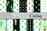 Watercolor Cactus Digital Papers | Graphic Patterns ~ Creative Market
