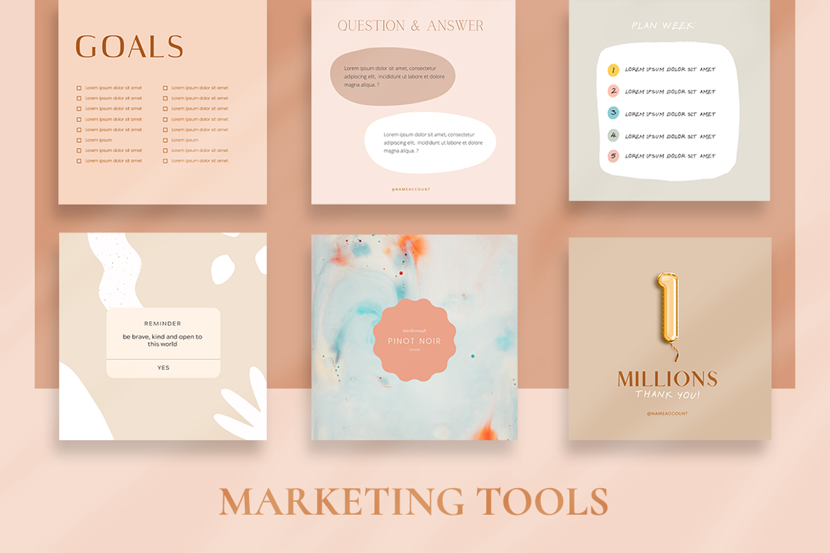+130 Rainbow collection in Canva, a Social Media Template by Kristina&Co