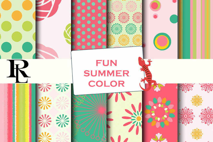 Summer digital paper, a Texture Graphic by KuyenFox