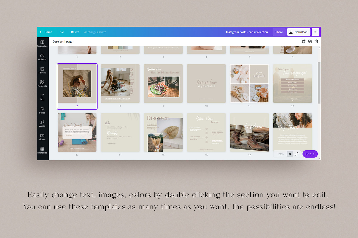 140 Social Media CANVA Template Pack