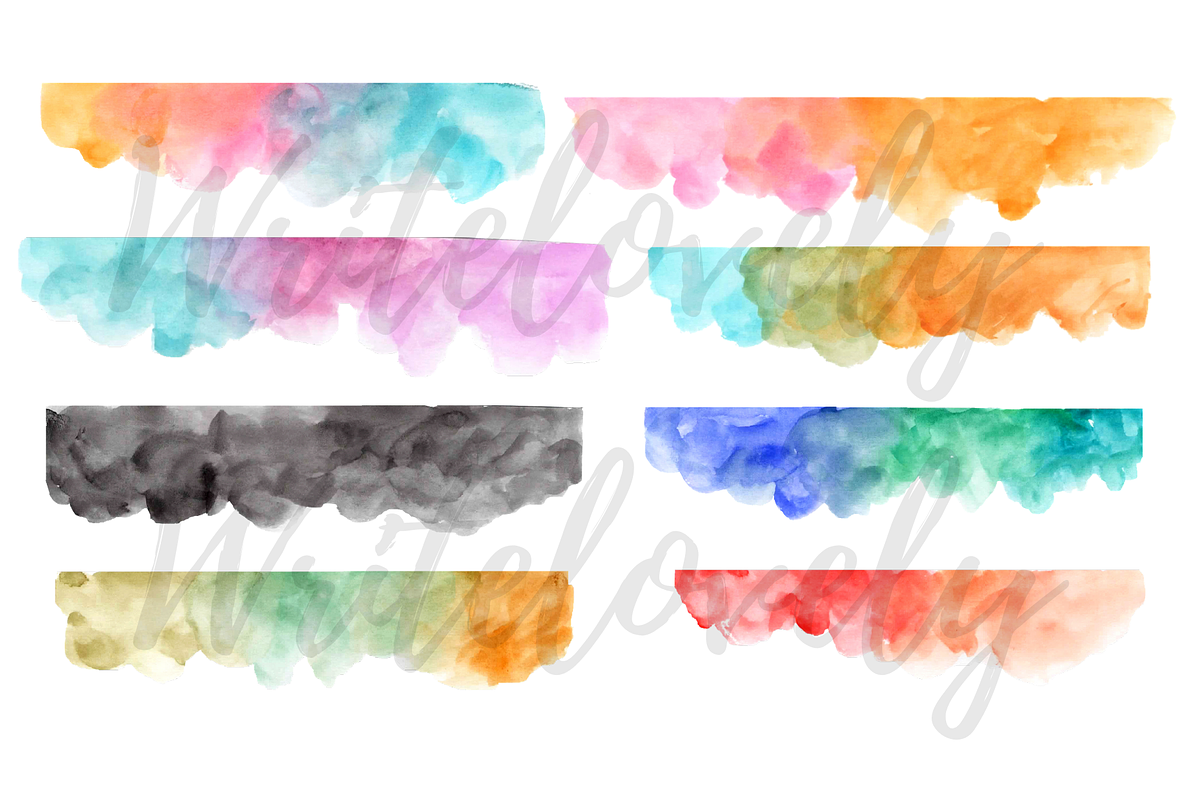 Watercolor border clipart, an Illustration by Writelovely