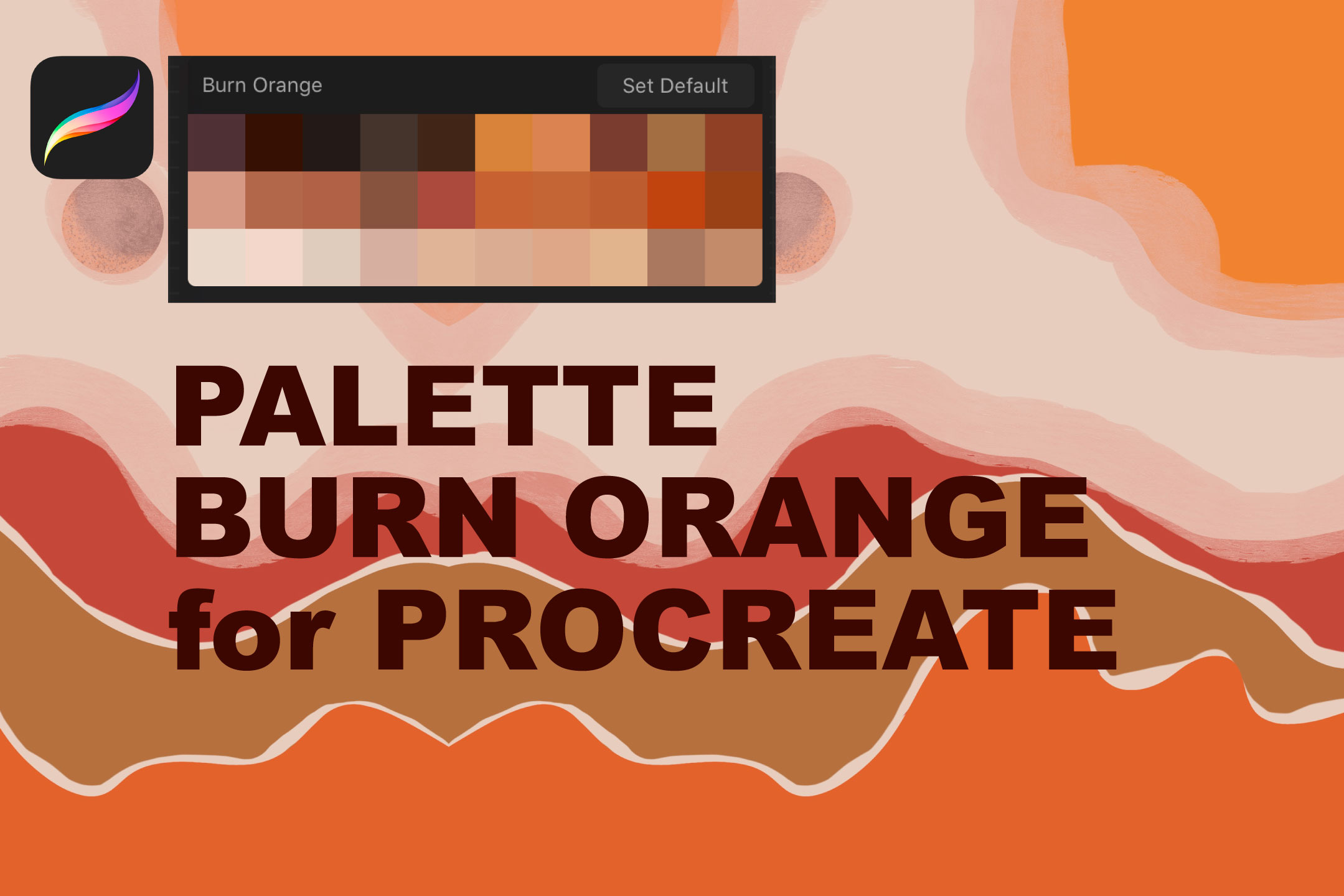 Palette Burn Orange for Procreate, a Palette Add-On by Aleksandra Slowik
