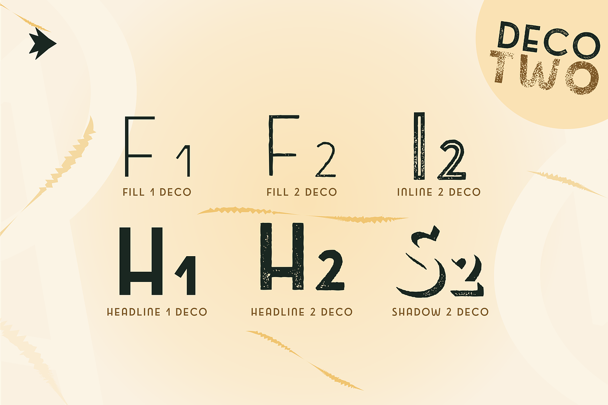 Emblema Headline 2DECO, a Sans Serif Font by graffistyling