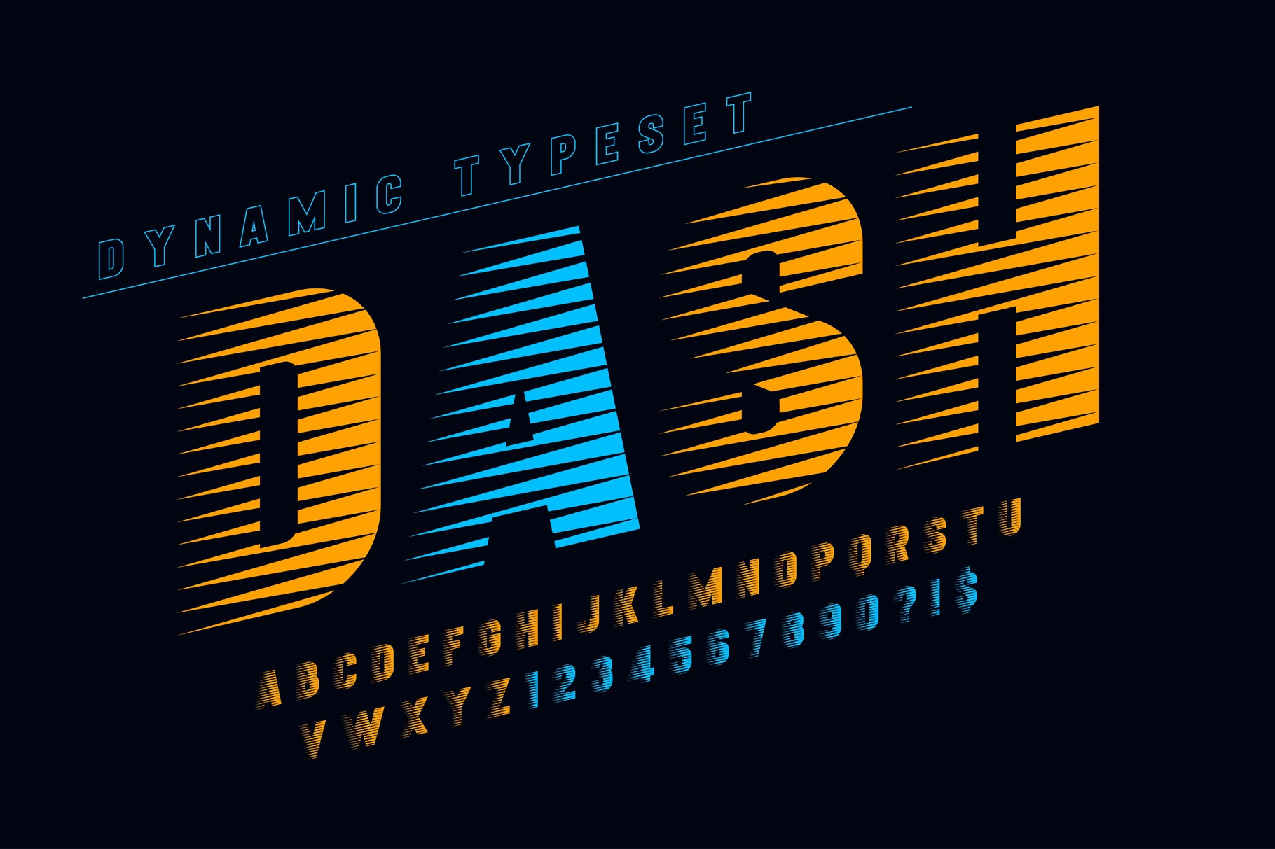 Dynamic alphabet design, vector, an Illustration by Revelstockart