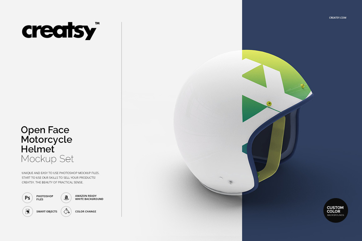 Open Face Motorcycle Mockup Set, a Mockup by Creatsy