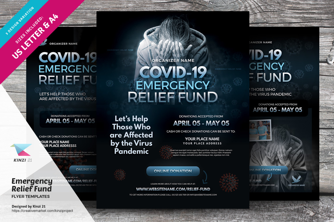 Emergency Relief Fund Flyer Template, a Flyer Template by kinzi21