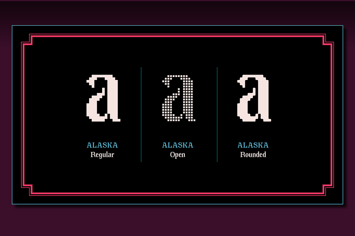 Alaska - Art Nouveau pixel art, a Serif Font by SelfBuild Type | Creative Market