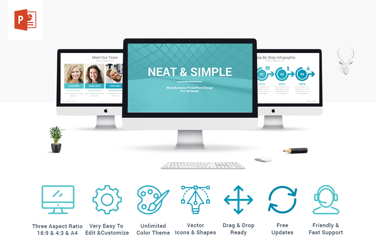 Simple & Modern PowerPoint Template, a Presentation Template by SlideSalad