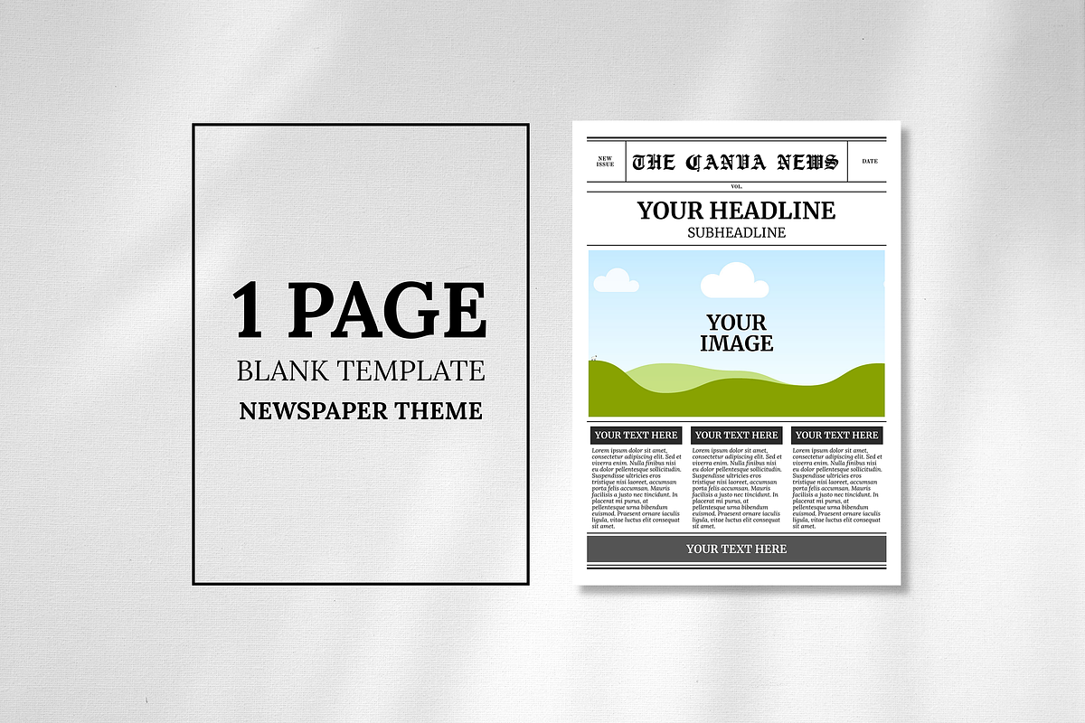 Newspaper-Style Editable Template, a Magazine Template by ZoloDesignHub