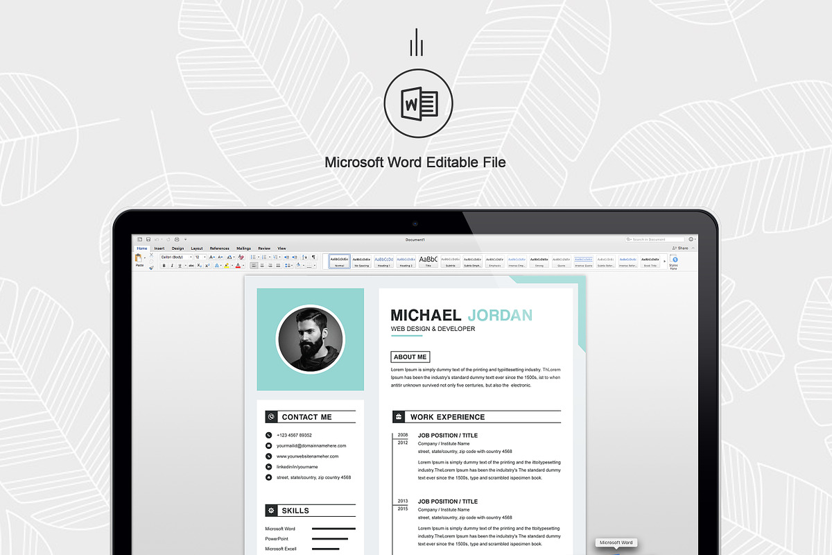 One Page Clean Resume + Cover Letter, a Resume Template by ResumeInventor
