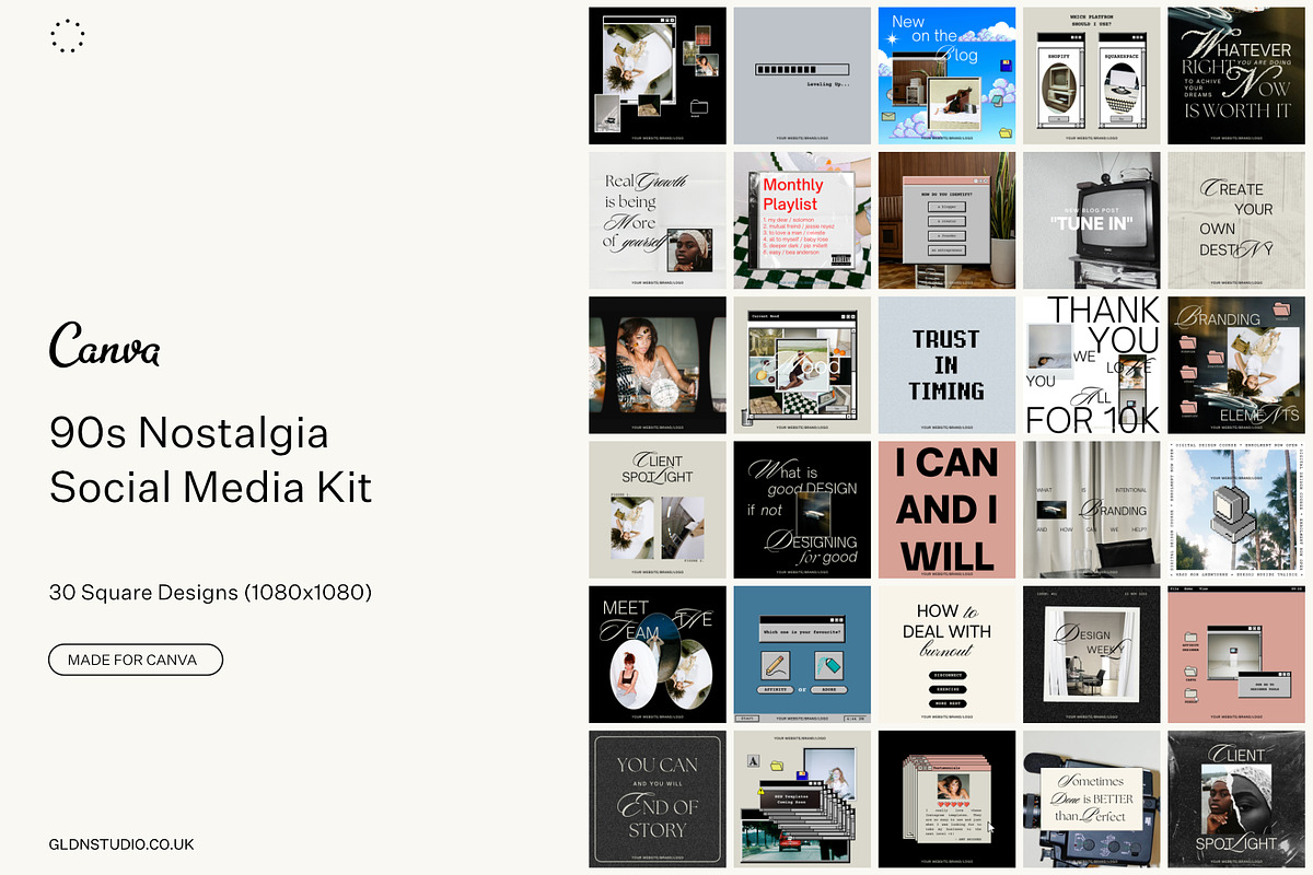 90s Nostalgia Canva Templates